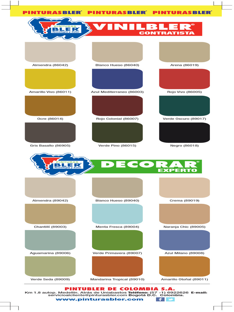 Carta Linea Profesional Colores Referencias | PDF