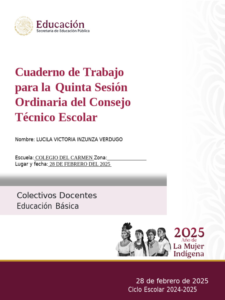 Cuadernillo 5ta Sesion Ordinaria Cte Febrero 2025 | PDF | Plan de estudios | Enseñando
