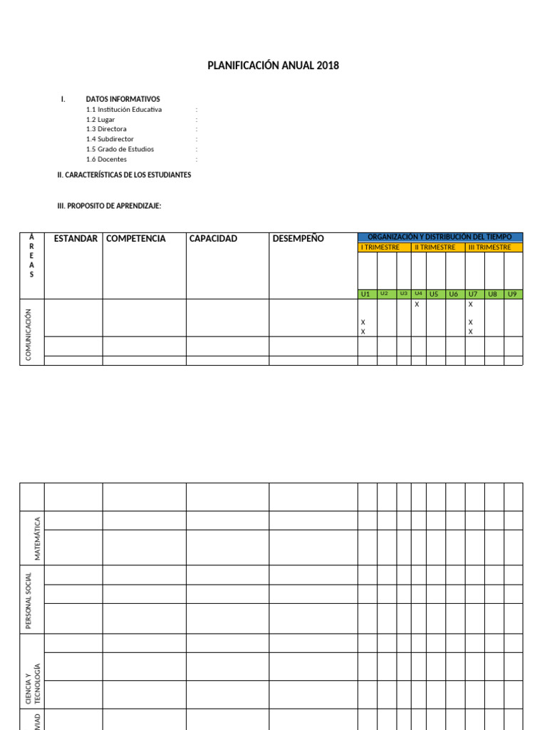 Planificación Anual 2 | PDF | Aprendizaje