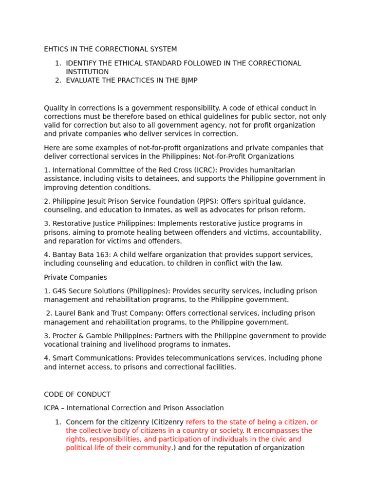 Ehtics in The Correctional System | PDF | Prison | Restorative Justice