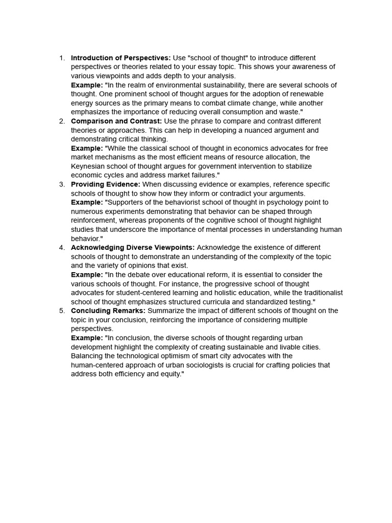 Expression 'School of Thought' | PDF | Thought | Behaviorism