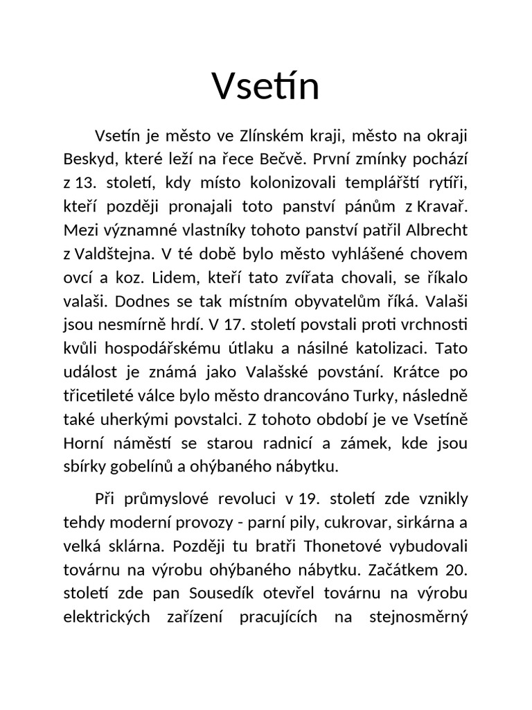 Vsetín | PDF