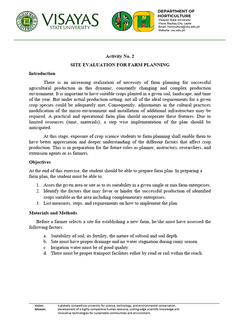 Crop Production Exercise 2 Pdf Soil Agriculture