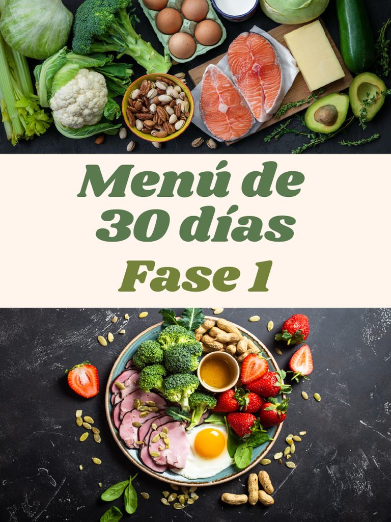 Menú Semanal Fase 1 Dieta Saludable | PDF | Alimentos | Cocina