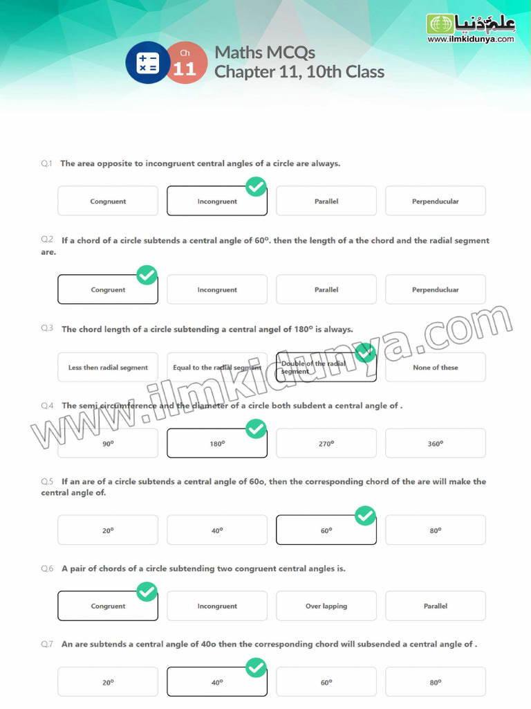 10th Class English Medium Math Chapter 11 | PDF