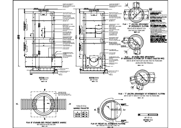 129.standard Details of Deep Precast Concrete Manhole With 130413-Model ...