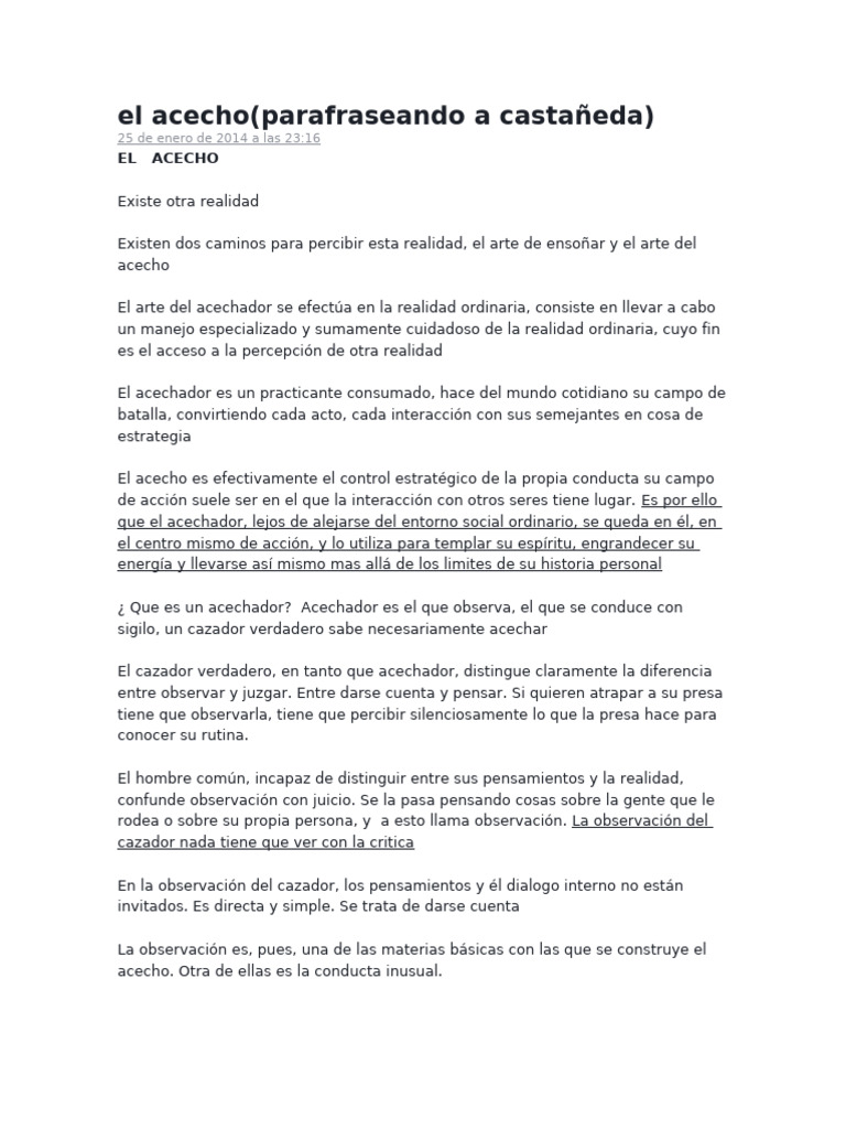 Acecho | PDF | Realidad | Percepción