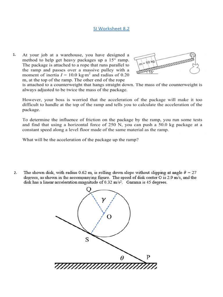 SI Worksheet Eight2 | PDF