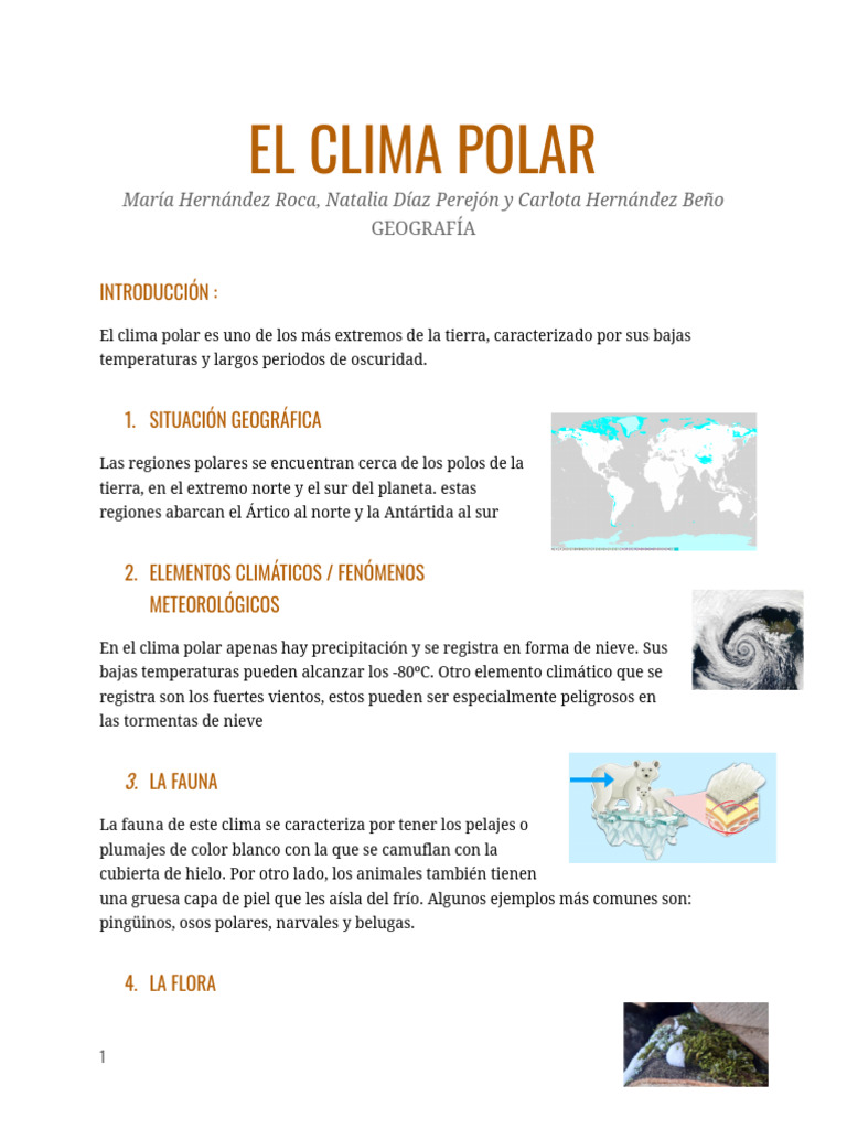 Características del Clima Polar | PDF | Clima | Nieve
