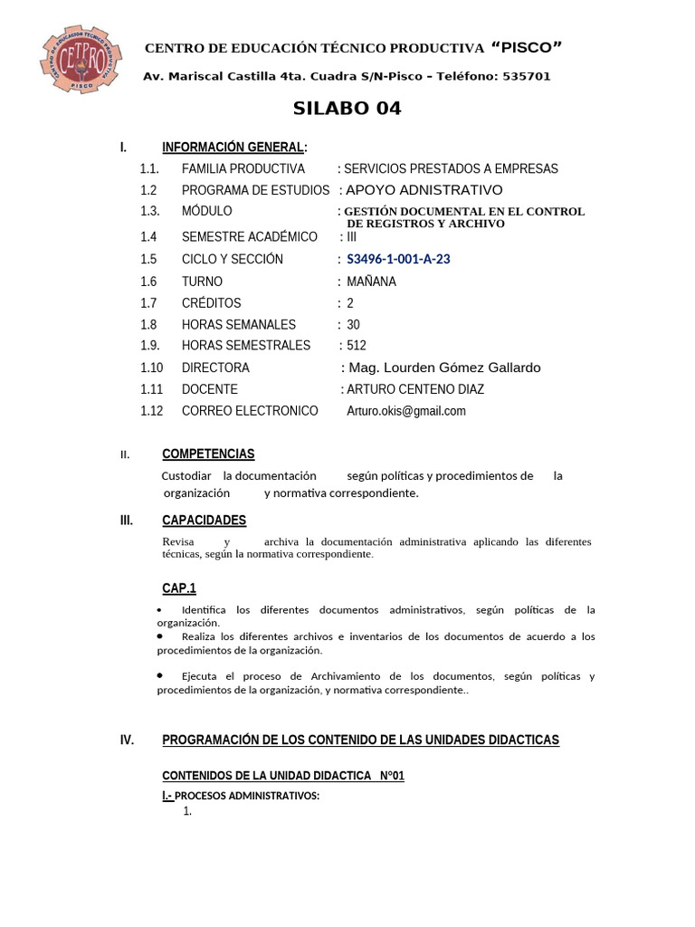Modulo 02 Silabo Iv | PDF | Aprendizaje | Evaluación