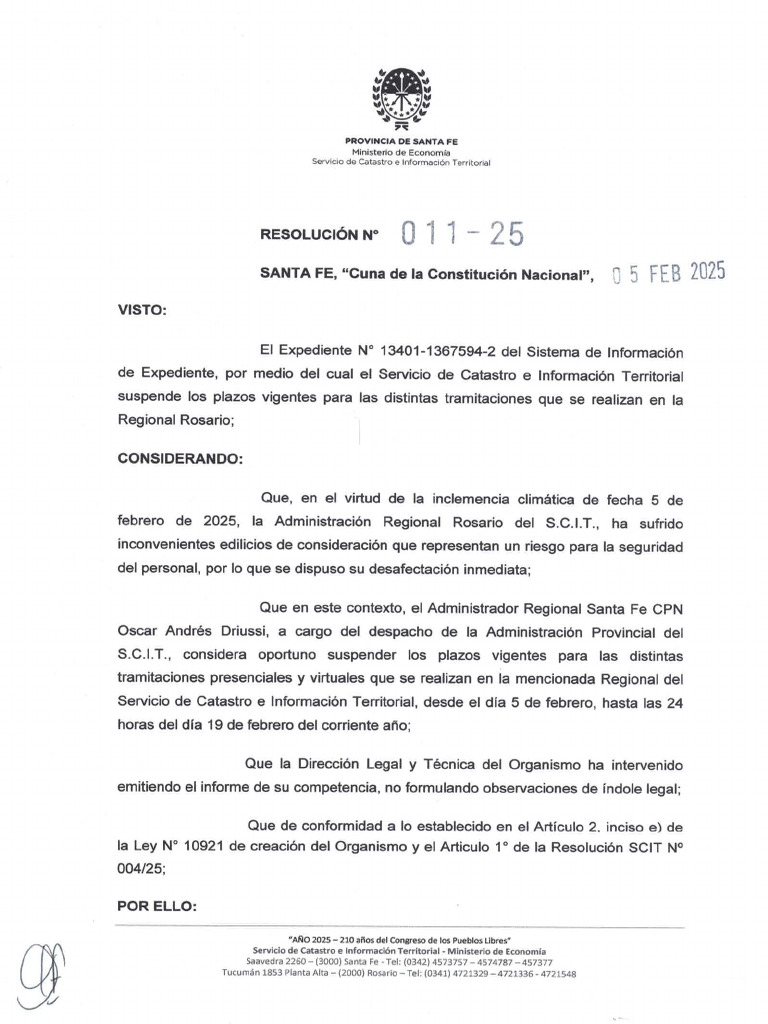 Resolucion 11-25 SCIT | PDF
