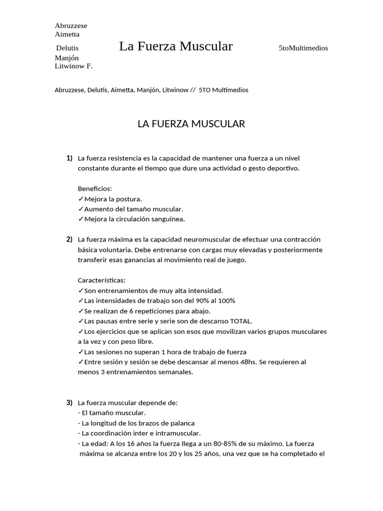 Guía Completa sobre Fuerza Muscular | PDF | Músculo | Corriendo
