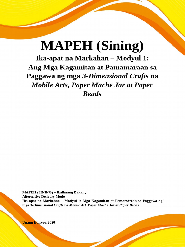 Module Arts 5 Quarter 4 Week 1 | PDF