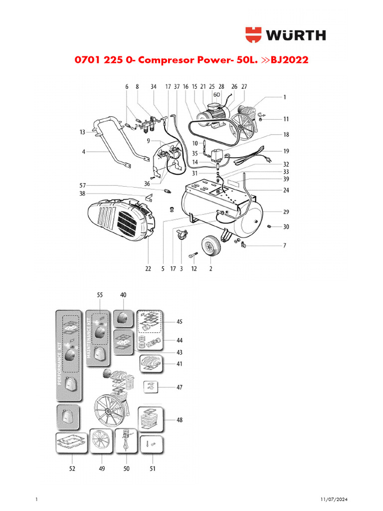0701 225 0 - Compresor Power - 50L. BJ2022.. | PDF