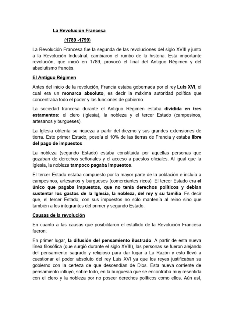 Rev Francesa | PDF | revolución Francesa | Ciencias Políticas