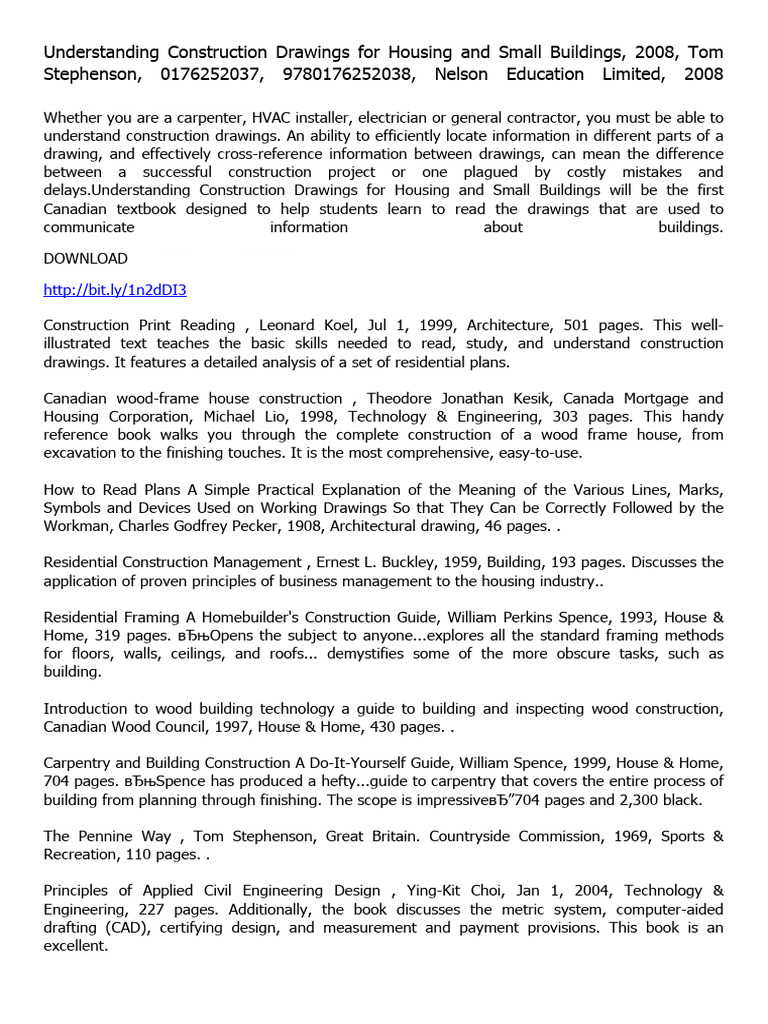Understanding Construction Drawings For Housing and Small Buildings ...