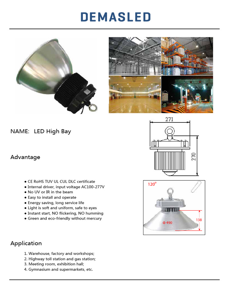 Campana Highbay 150w Blanco Frio 01 | PDF | Compact Fluorescent Lamp | Electrical Equipment