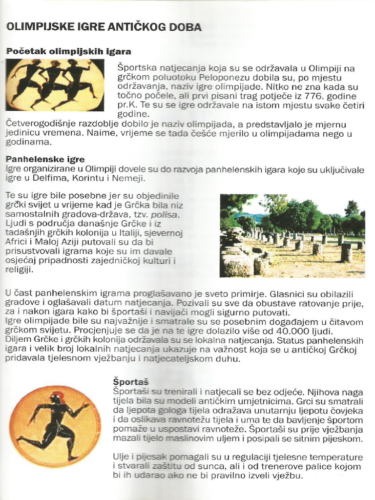 Olimpijske Igre Antičkog Doba | PDF