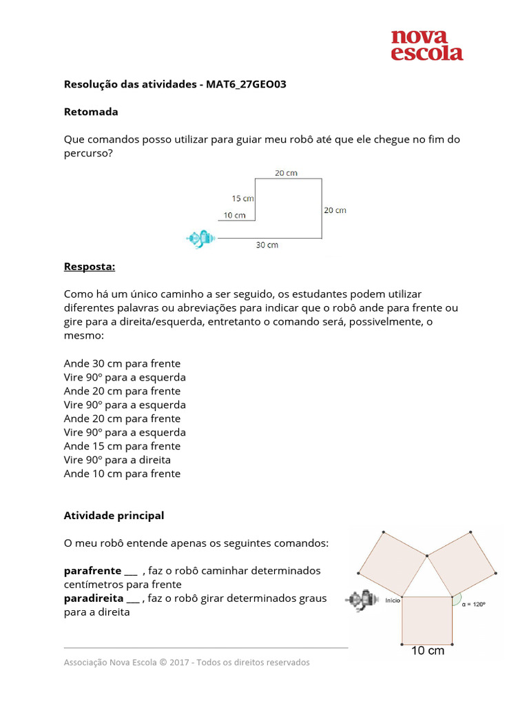 Resolucao Das Atividades Mat6 27geo03 | PDF