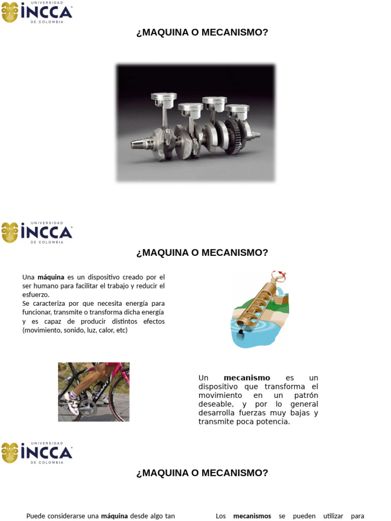 Diferencias entre Máquina y Mecanismo | PDF | Palanca | Ingeniería mecánica