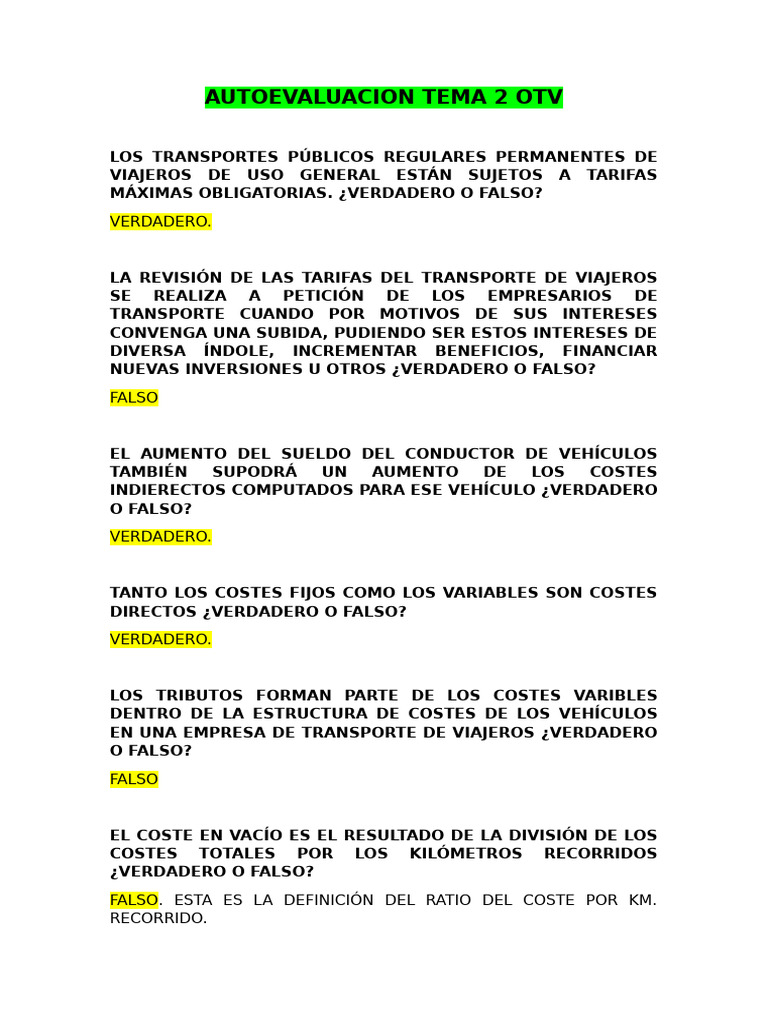 AUTOEVALUACION TEMA 2 OTV | PDF