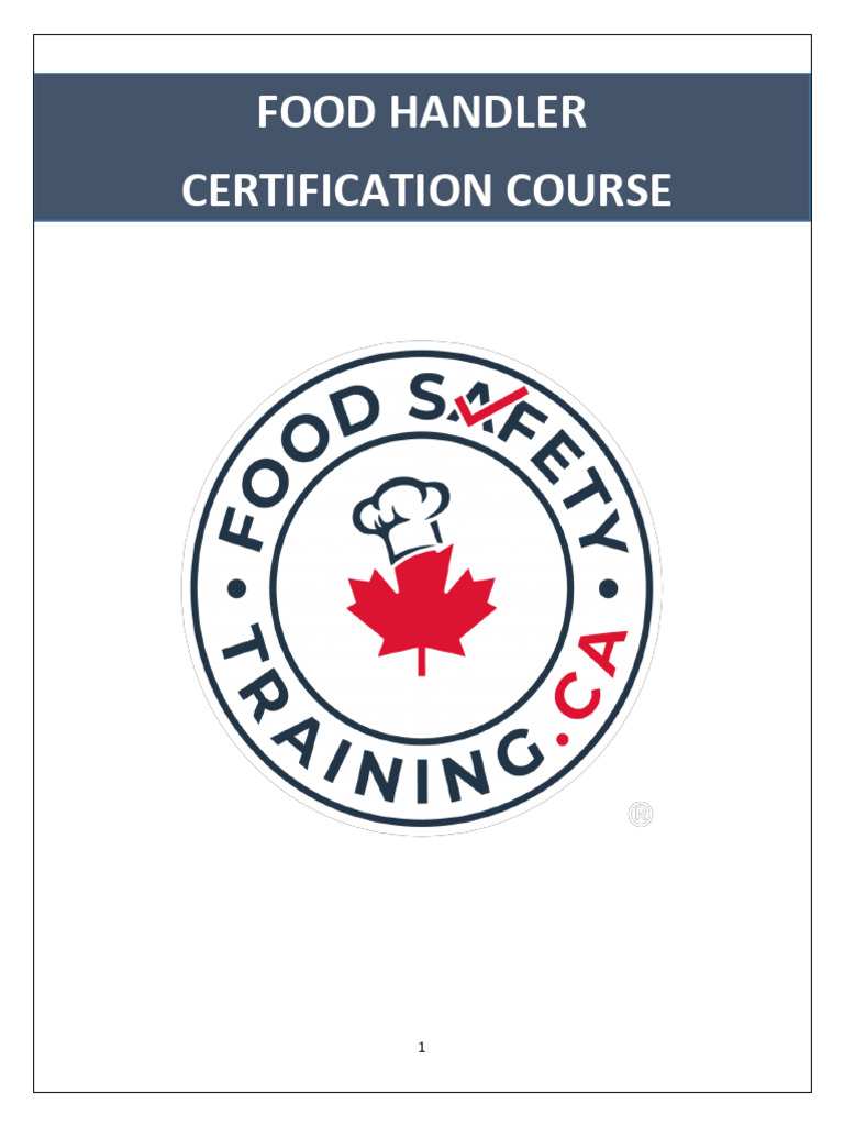 Food Handler Certification Course Guide | PDF