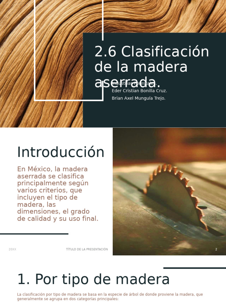 Clasificación de la madera aserrada en México | PDF | Madera | Carpintería