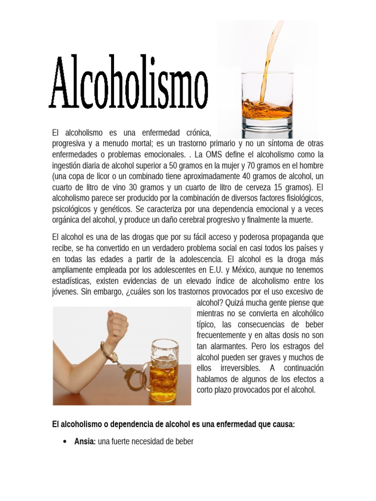ALCOHOLISMO | PDF | Alcoholismo | La dependencia de sustancias