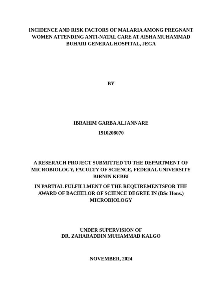 Aljannare Complete Project | PDF | Malaria | Pregnancy