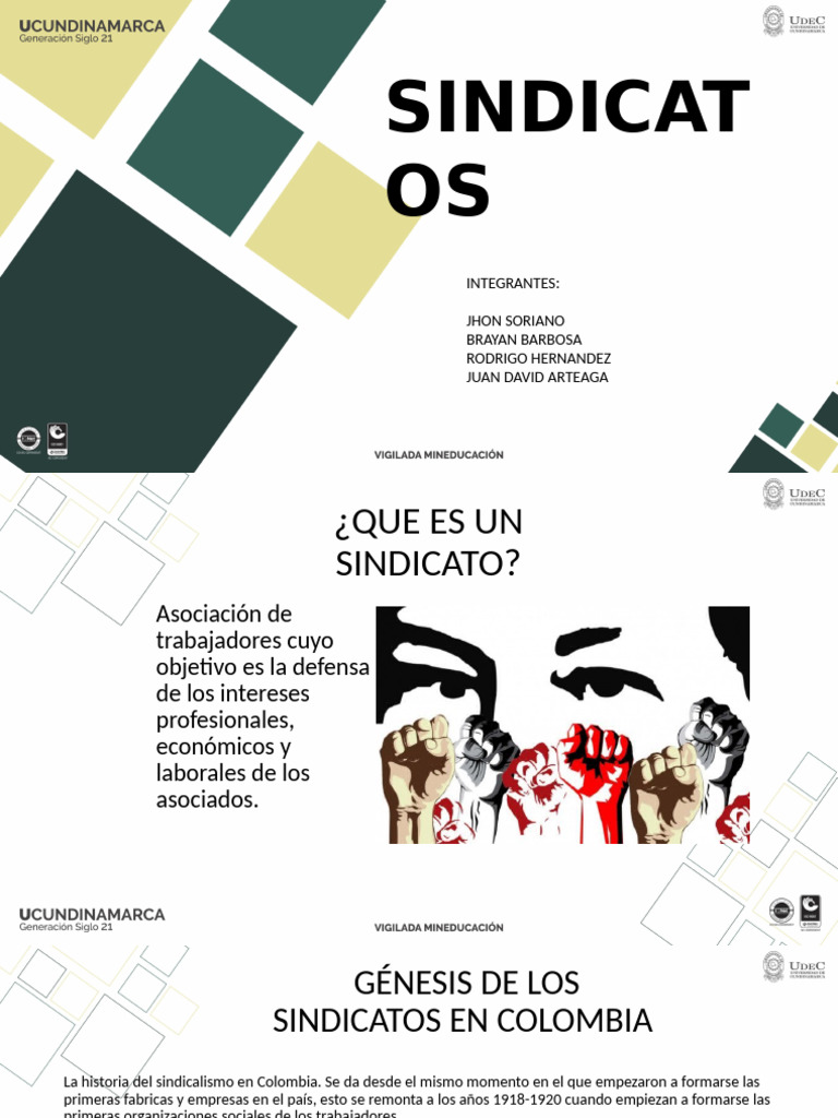 Historia y Funciones de los Sindicatos en Colombia | PDF
