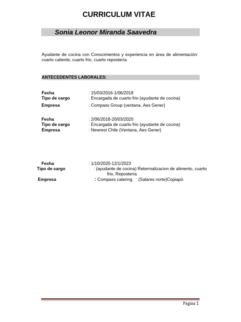 CV Sonia Miranda | PDF