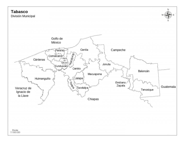 Mapa Político de Tabasco | PDF