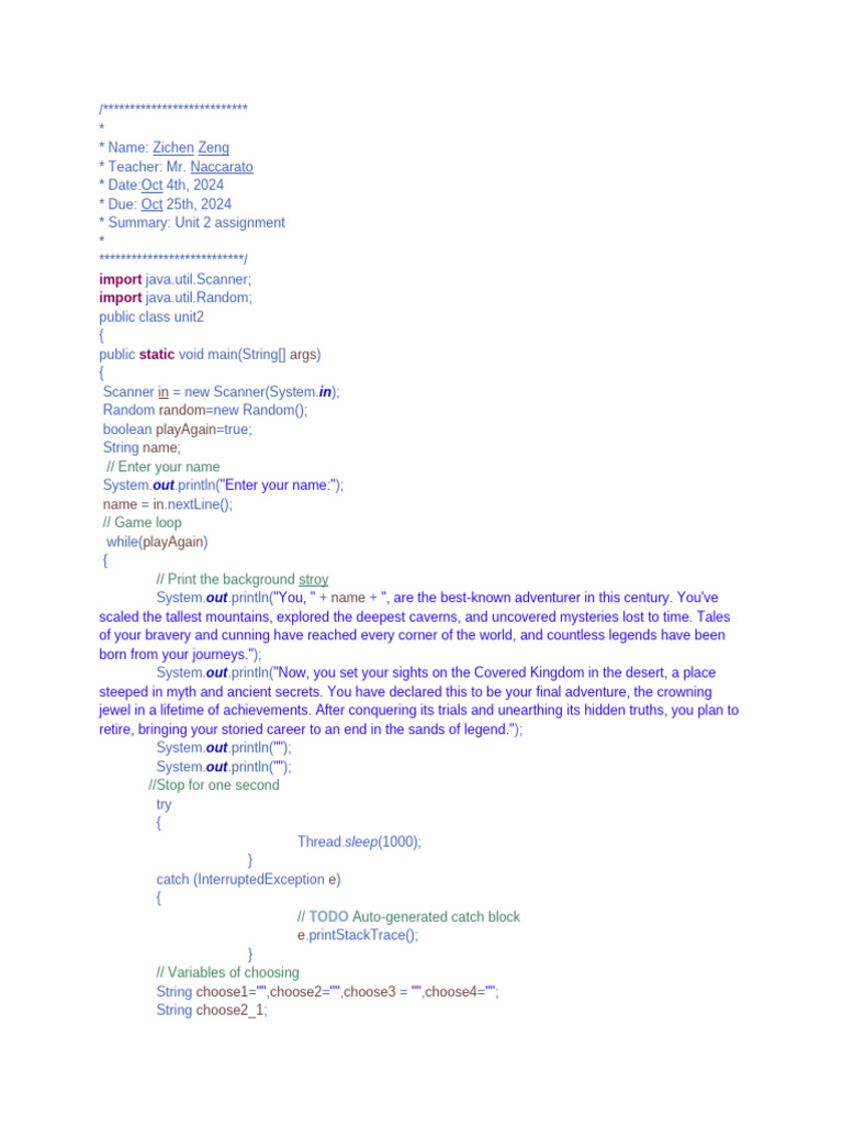 Adventure Game: Desert Expedition | PDF | Boolean Data Type