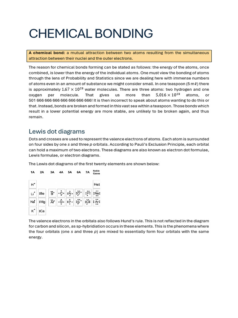 BIL ChemicalBonding | PDF | Chemical Bond | Atoms
