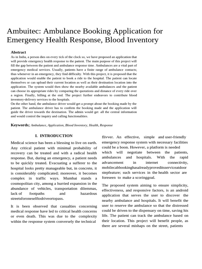Ambulance Booking System | PDF | Global Positioning System | Ambulance