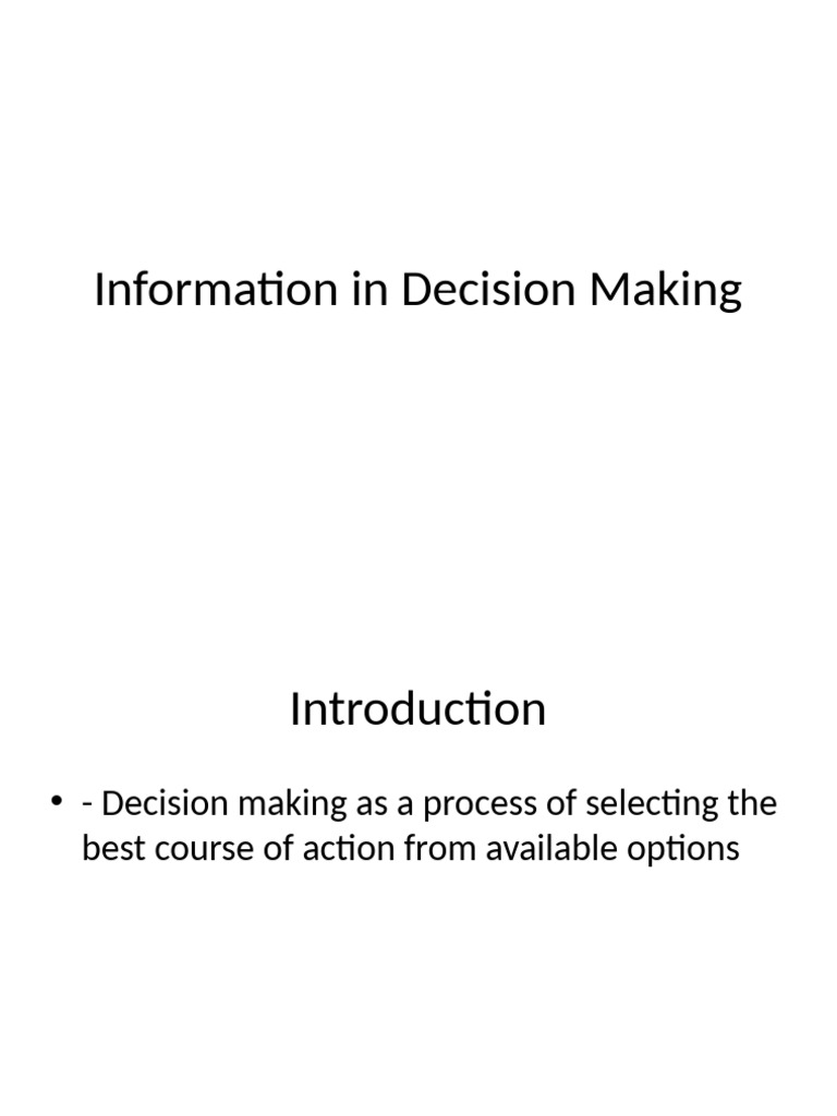 Key Characteristics of Decision-Making Information | PDF | Information ...