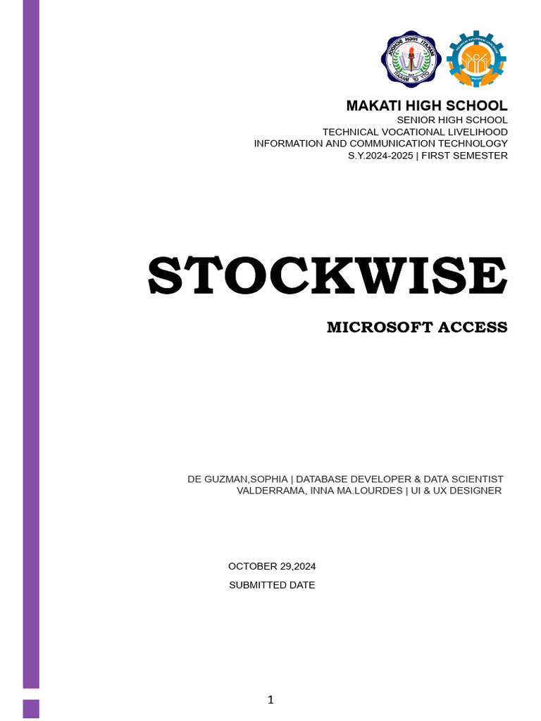 Stockwise - Project Capstone | PDF | Databases | Microsoft Access