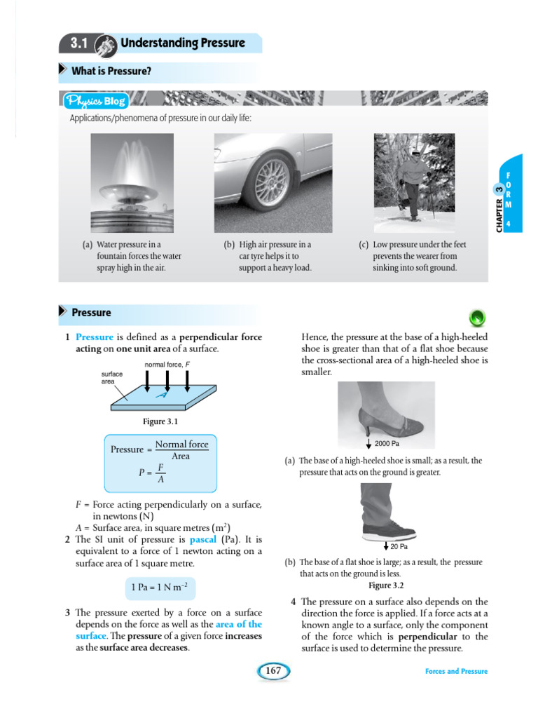 Physics: Understanding Pressure | PDF | Pressure | Pascal (Unit)