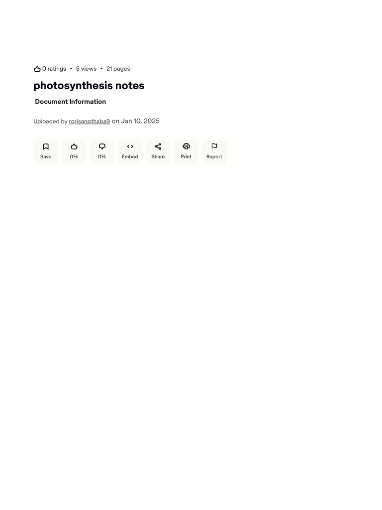 Photosynthesis Study Notes | PDF | Scribd