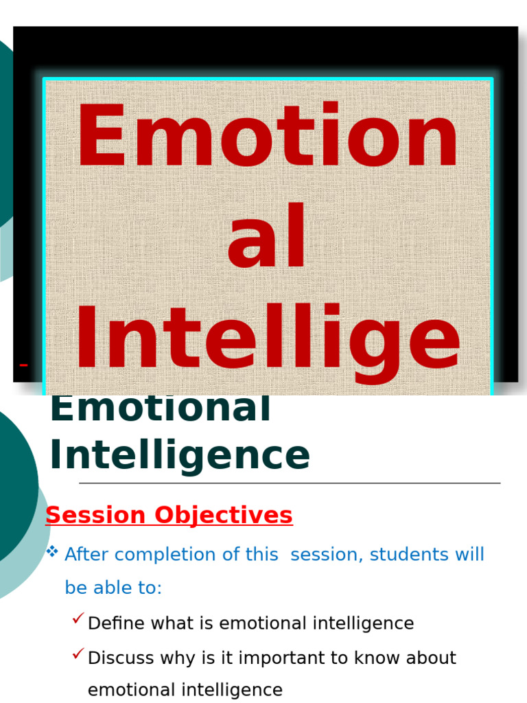 Emotional Intelligence Presentation Guide | PDF | Emotional ...