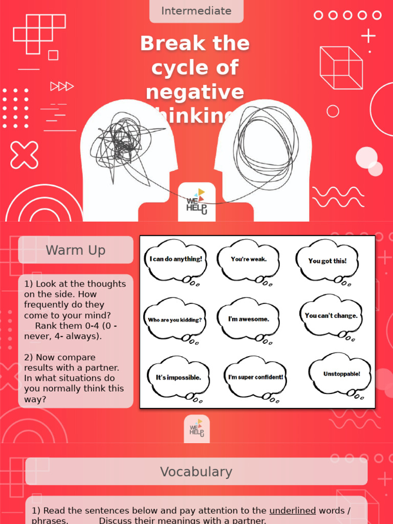 Intermediate - Break The Cycle of Negative Thinking | PDF | Thought | Mind
