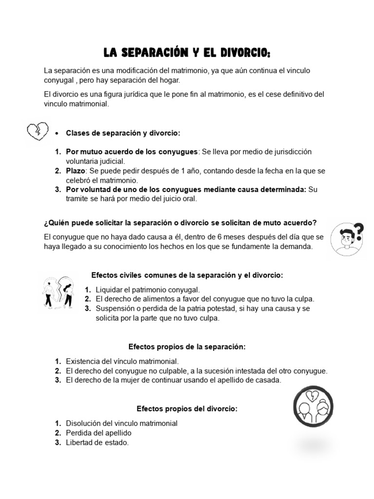 Separación, Divorcio y Unión de Hecho | PDF | Divorcio | Asociación doméstica