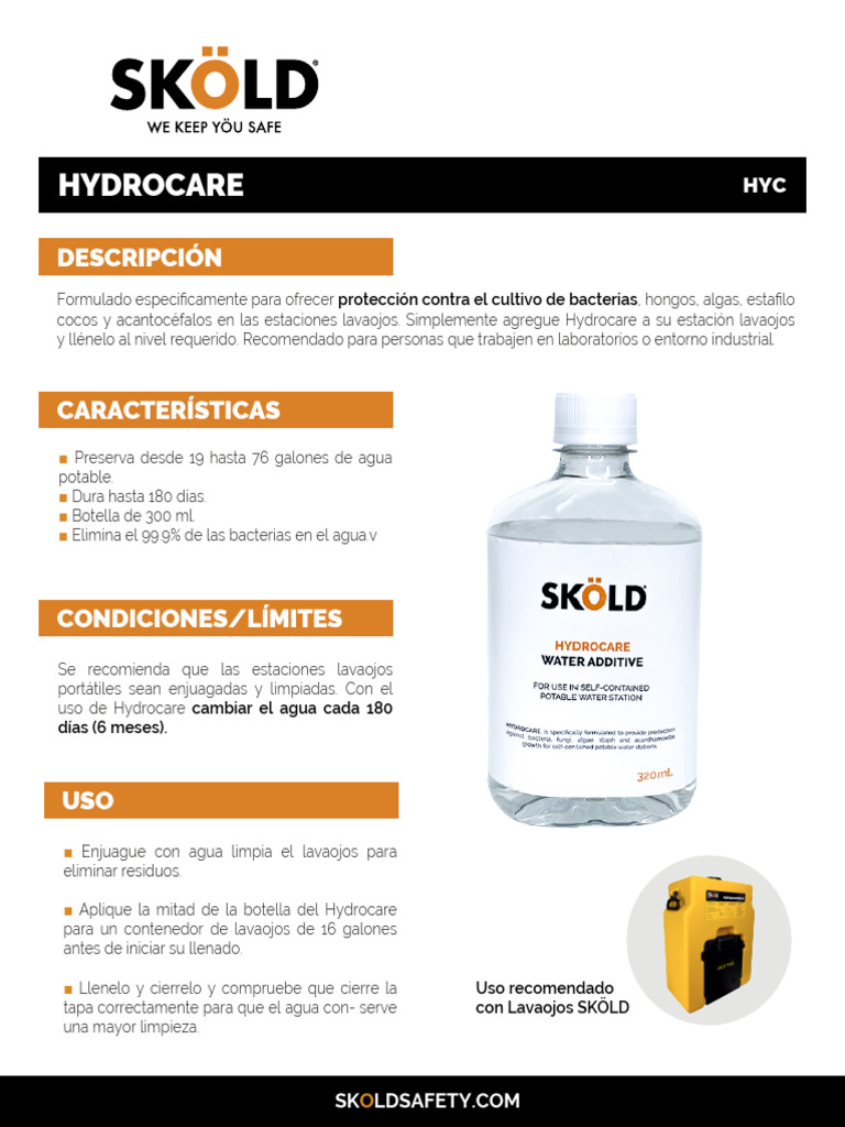 Hydrocare: Protección para Lavaojos | PDF