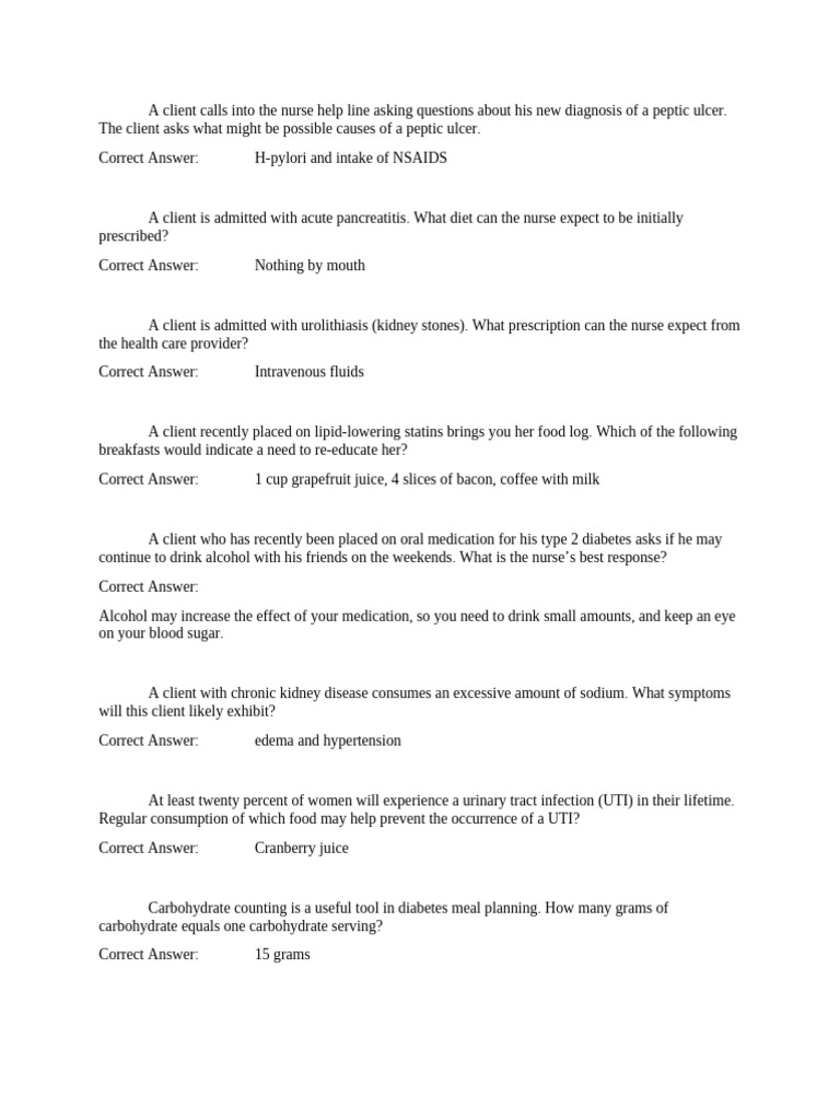 Nutri Exam Practice | PDF | Diabetes | Dietary Fiber