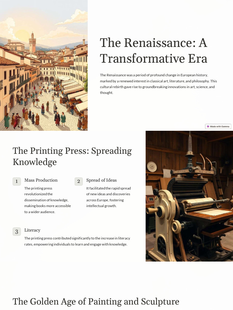 The Renaissance A Transformative Era | PDF | Renaissance | Michelangelo