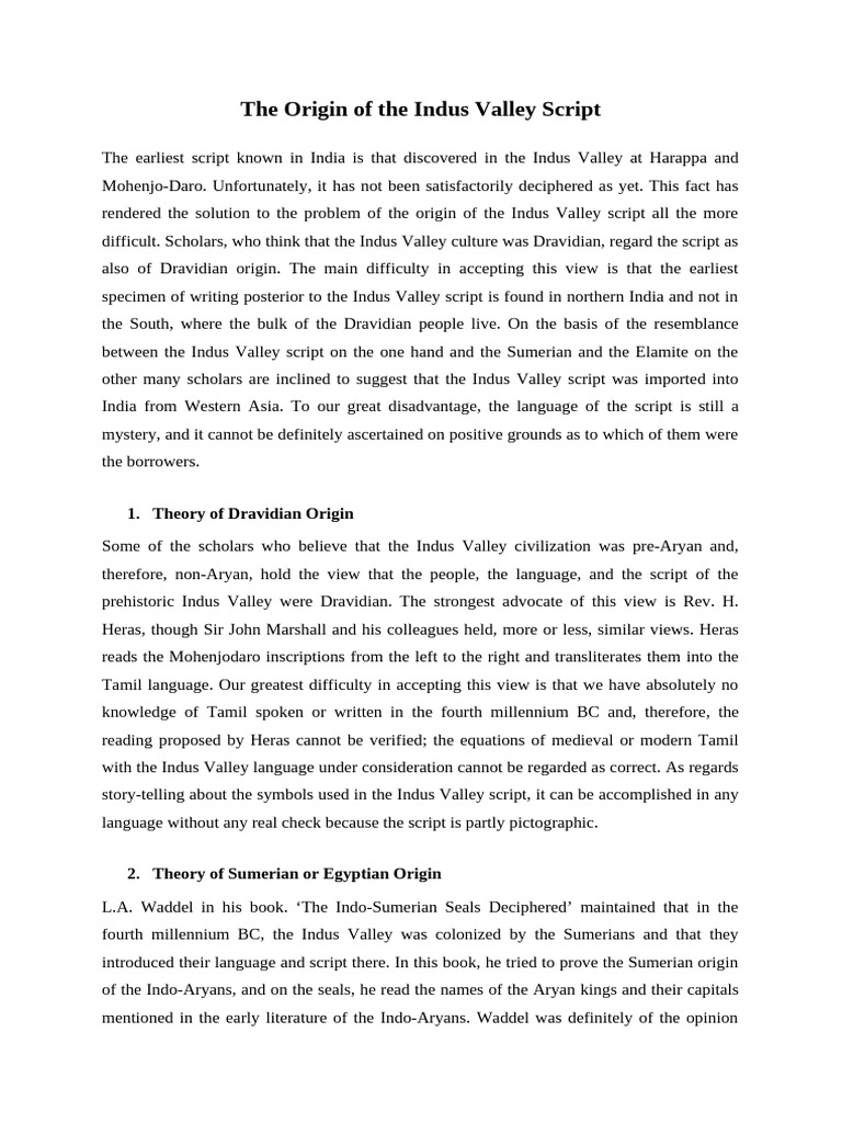 Indus Valley Script Origins Debate | PDF | Sumer | Cuneiform