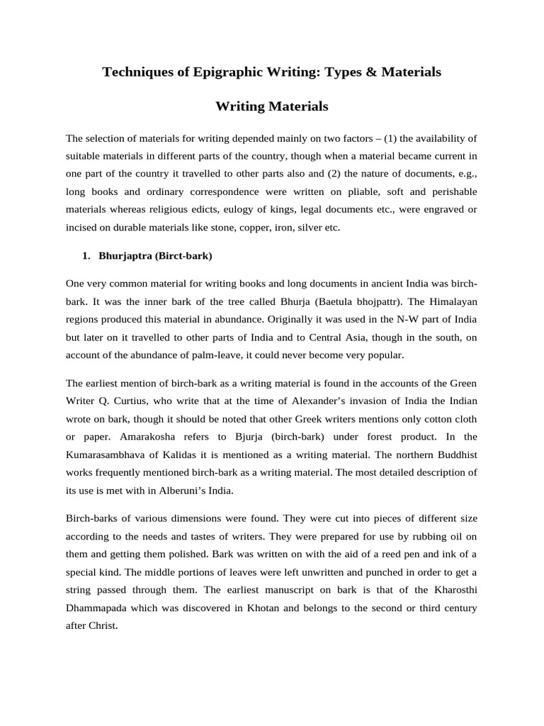 Techniques of Epigraphic Writing | PDF | Ink | Epigraphy