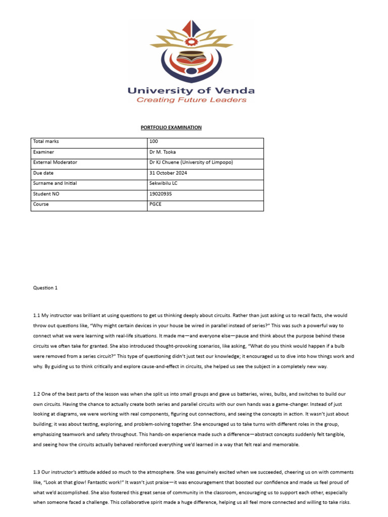 Exam Equivalent Portfolio ENA.. Final | PDF | Series And Parallel ...