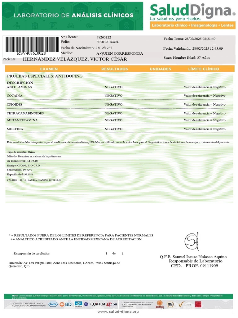 CÉSAR SALUD DIGNA ANTIDOPING - PDF - 20250303 - 093649 - 0000 | PDF | Medicina | Medicina CLINICA