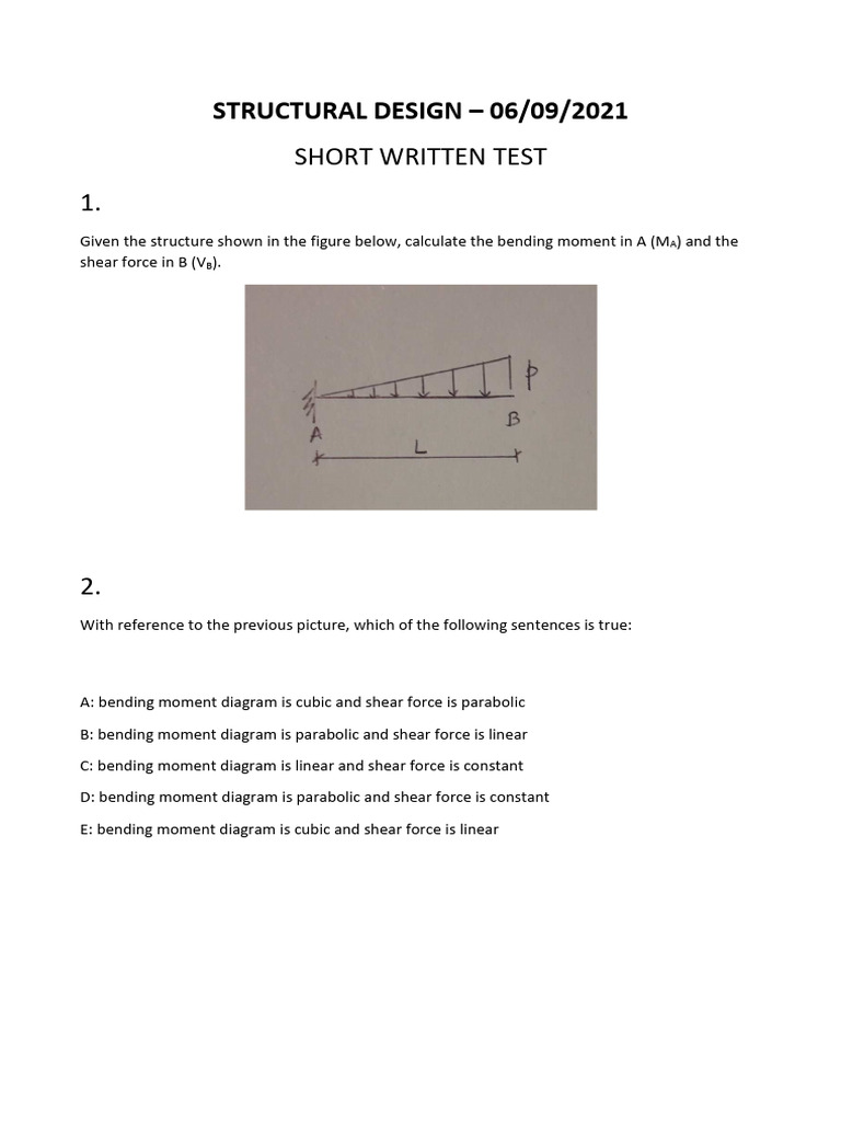 Short Written Test 06 09 2021 | PDF